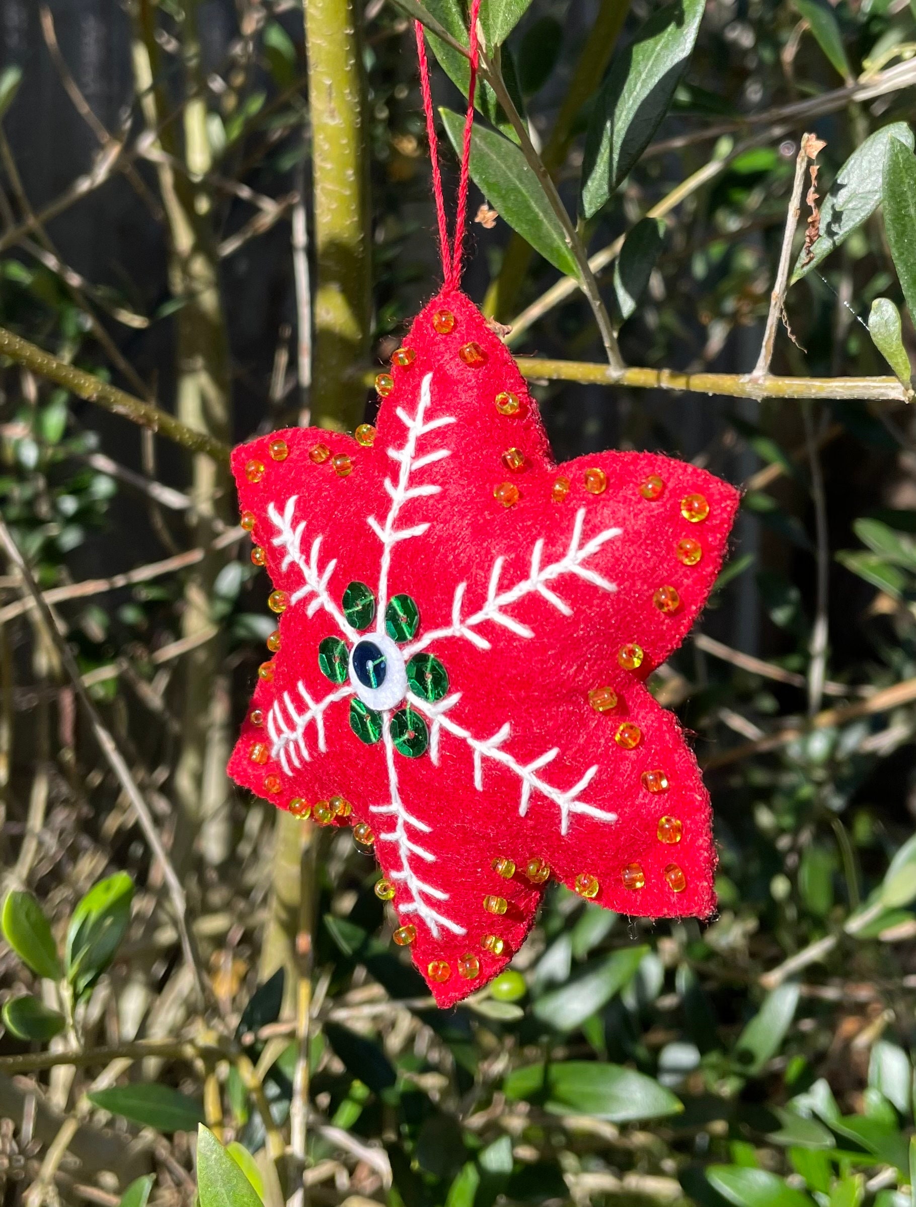 Felt Christmas Star Decoration - Etsy