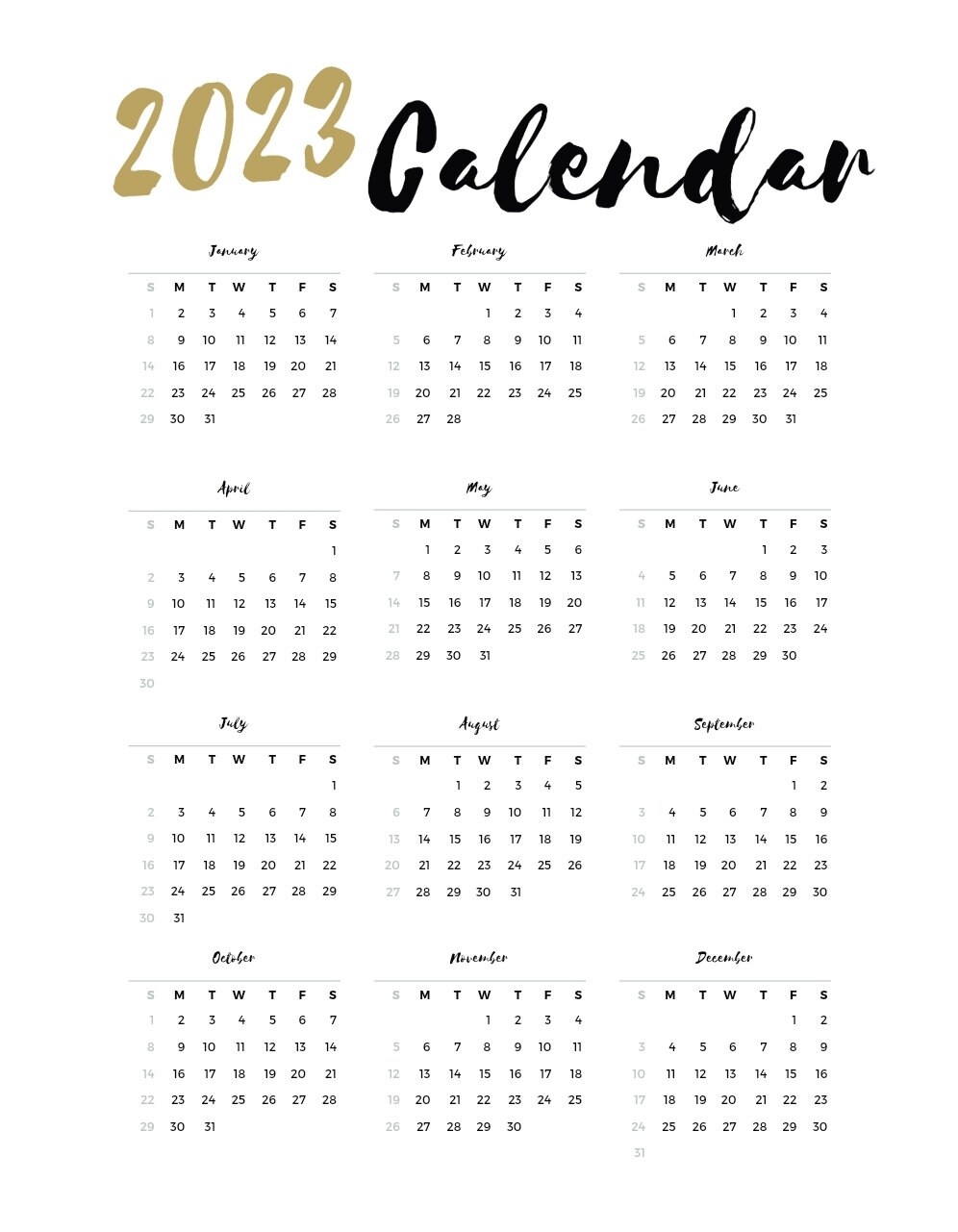 Printable PDF 2023 Monthly Planner - Digital Download - Etsy