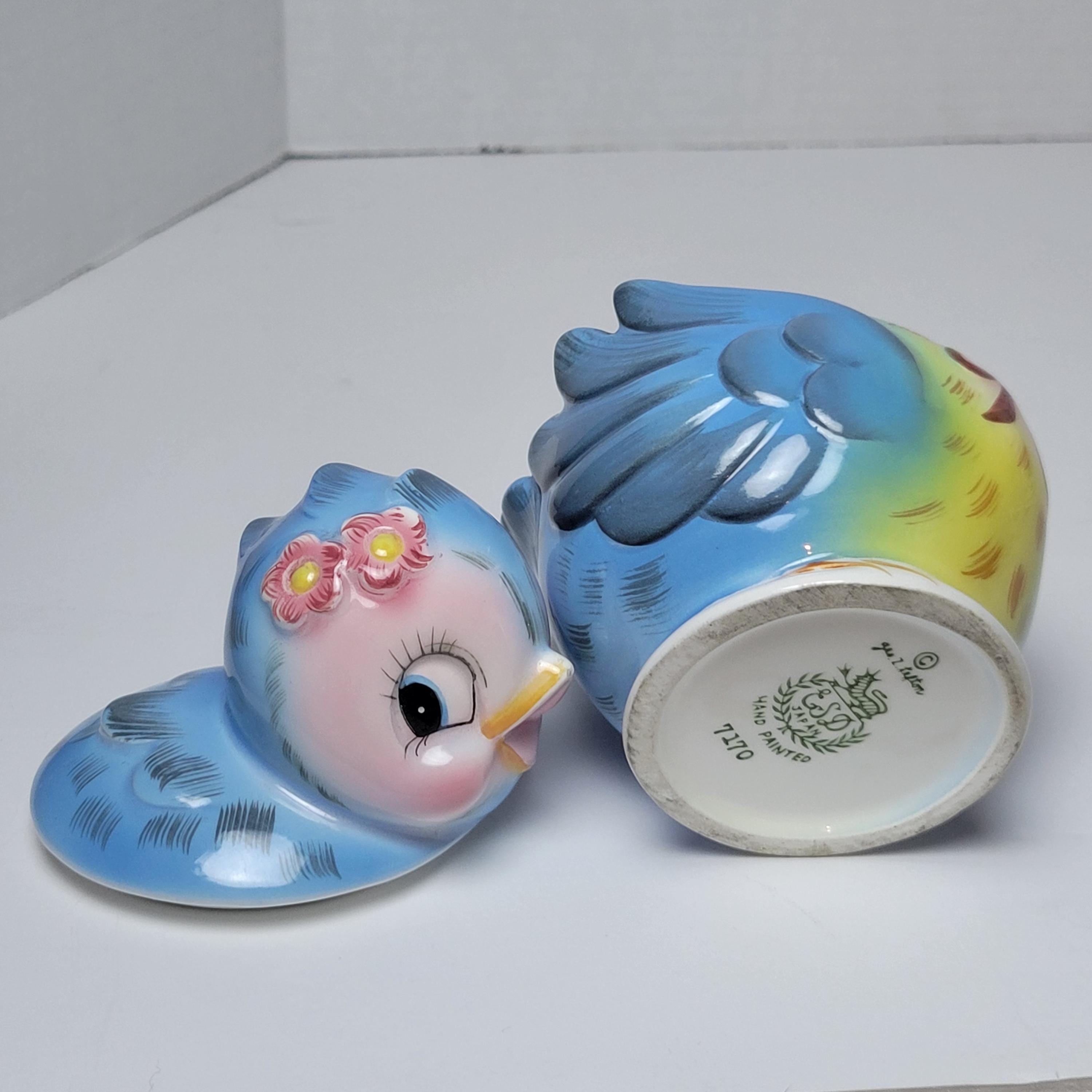 Vintage Lefton Anthromorphic Bluebird Sugar Container Japan. - Etsy