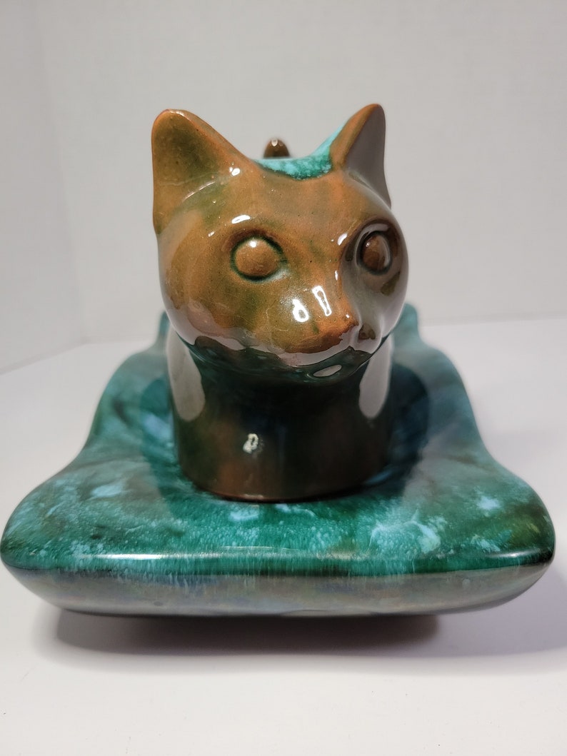 Rare Vintage Canadian CCC Pottery/rainbow Ceramics Cat Butter Dish - Etsy