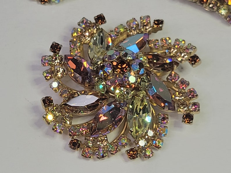 Stunning Vintage Signed Sherman Brooch and Earrings Set. - Etsy