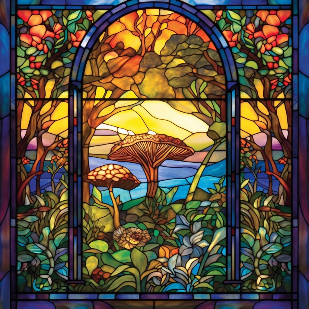 Enchanted Forest Stained Glass / 12 Digital Papers / Forest Decor ...