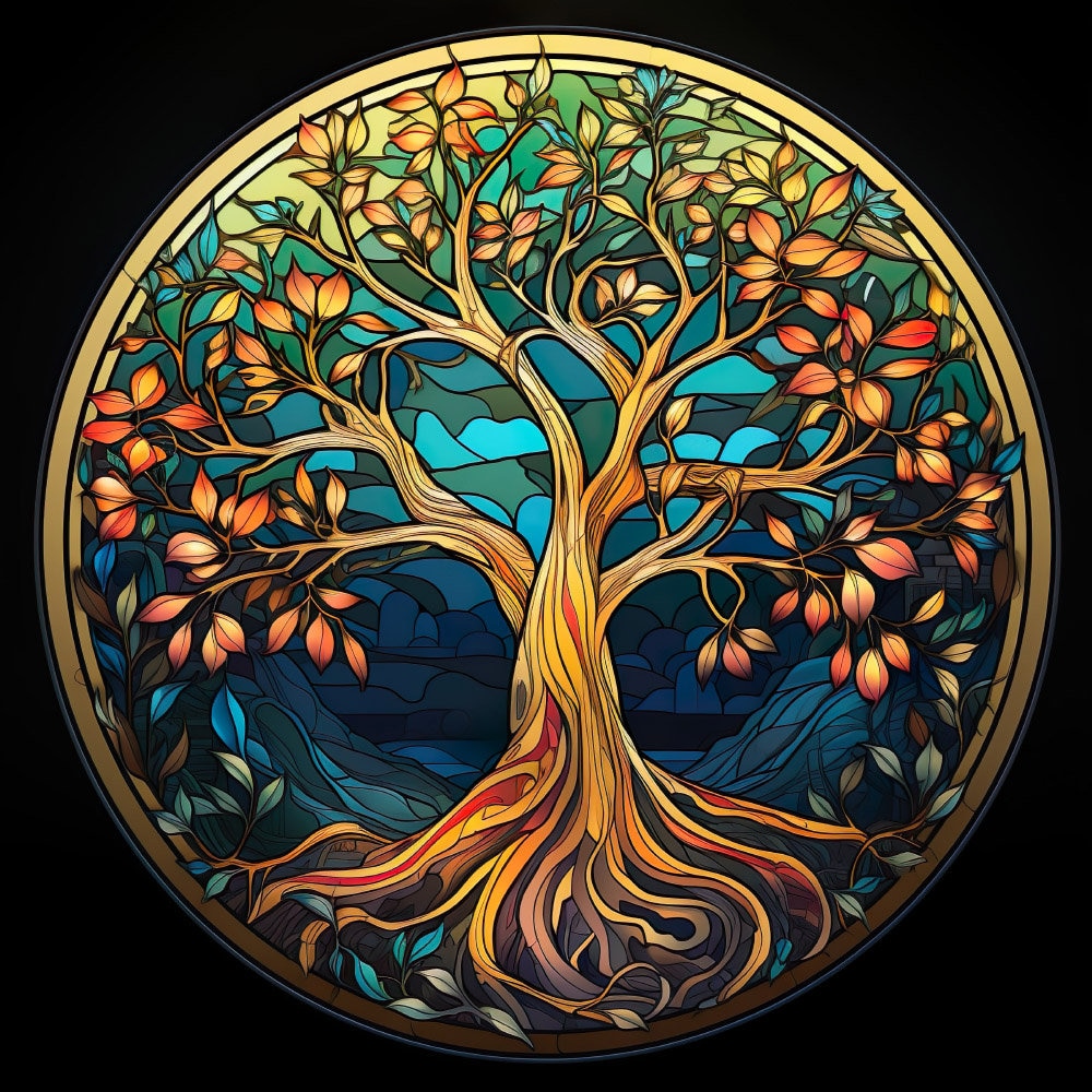 Tree of Life Stained Glass Collection 1 / Tree of Life Wall Art/ 12 ...
