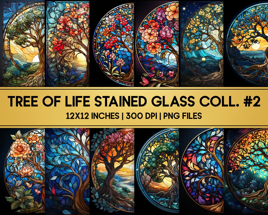 Tree of Life Stained Glass Collection 2 / Tree of Life Wall Art ...