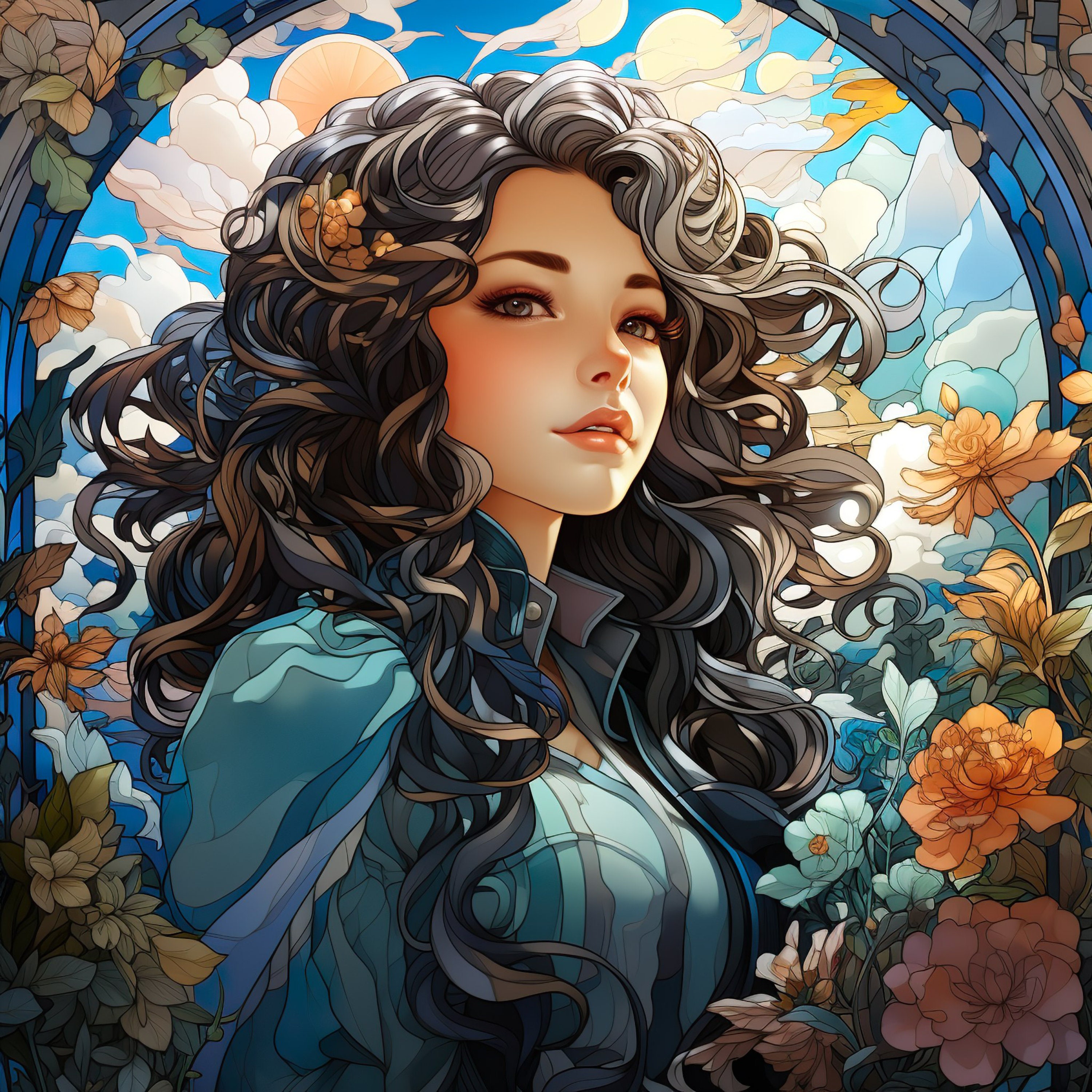 Mythical Girls Stained Glass Collection / 12 Digital Papers / Artful ...