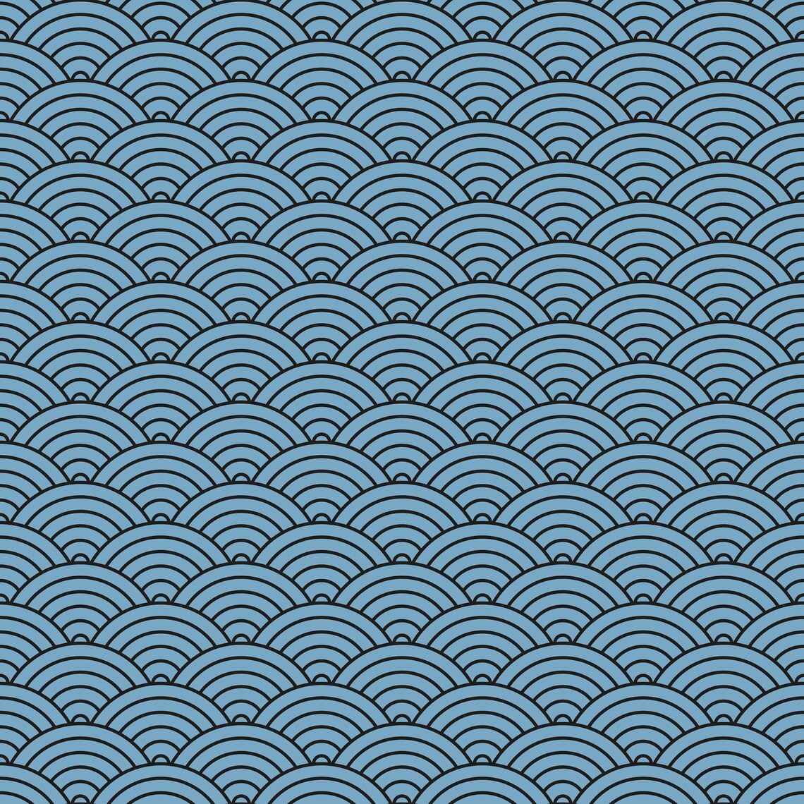 Japanese Wave Patterns / Digital Paper / Seamless Pattern ...
