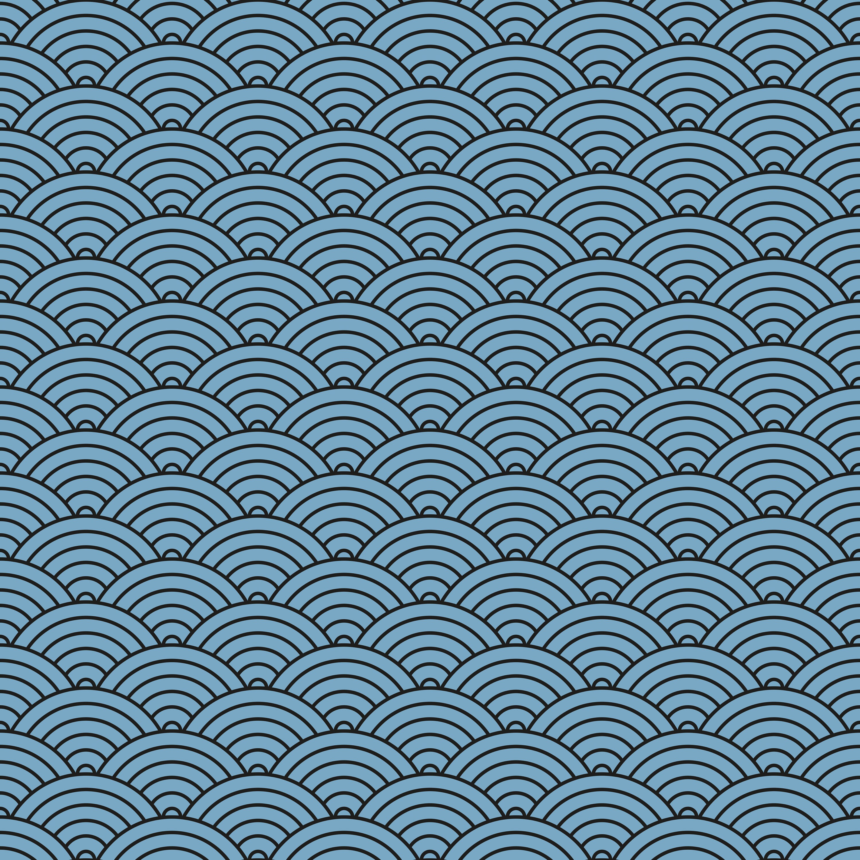 Japanese Wave Patterns / Digital Paper / Seamless Pattern ...