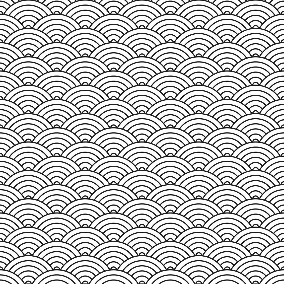 Japanese Wave Patterns / Digital Paper / Seamless Pattern ...