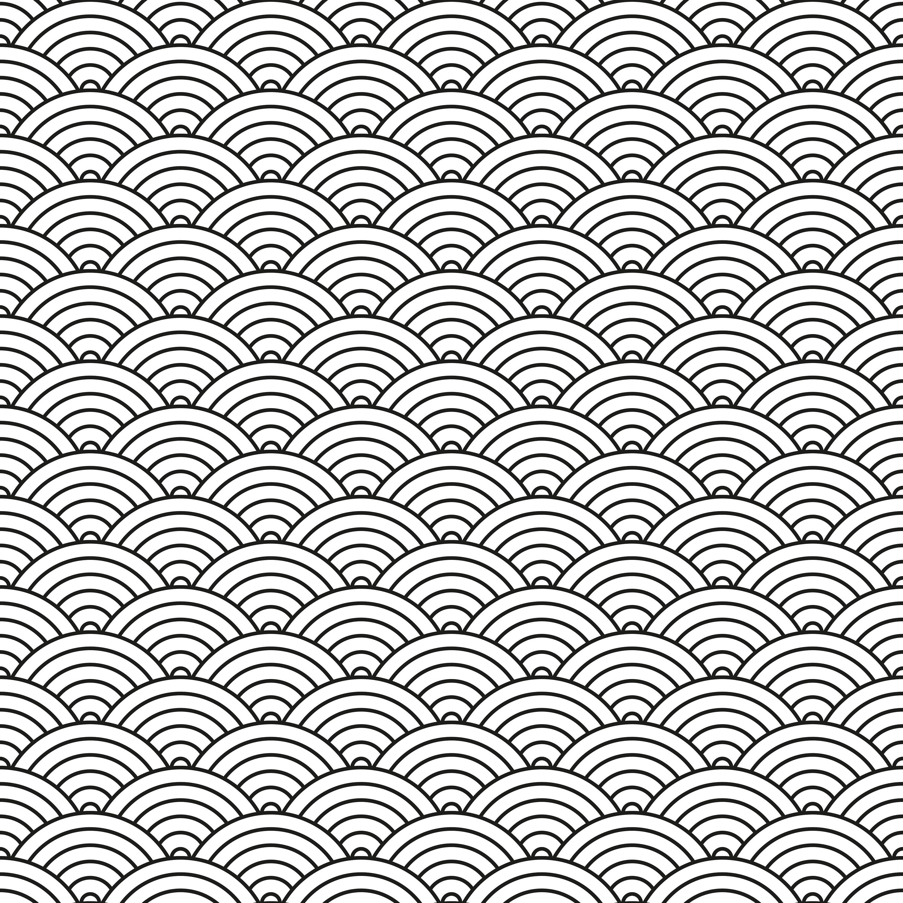 Japanese Wave Patterns / Digital Paper / Seamless Pattern ...