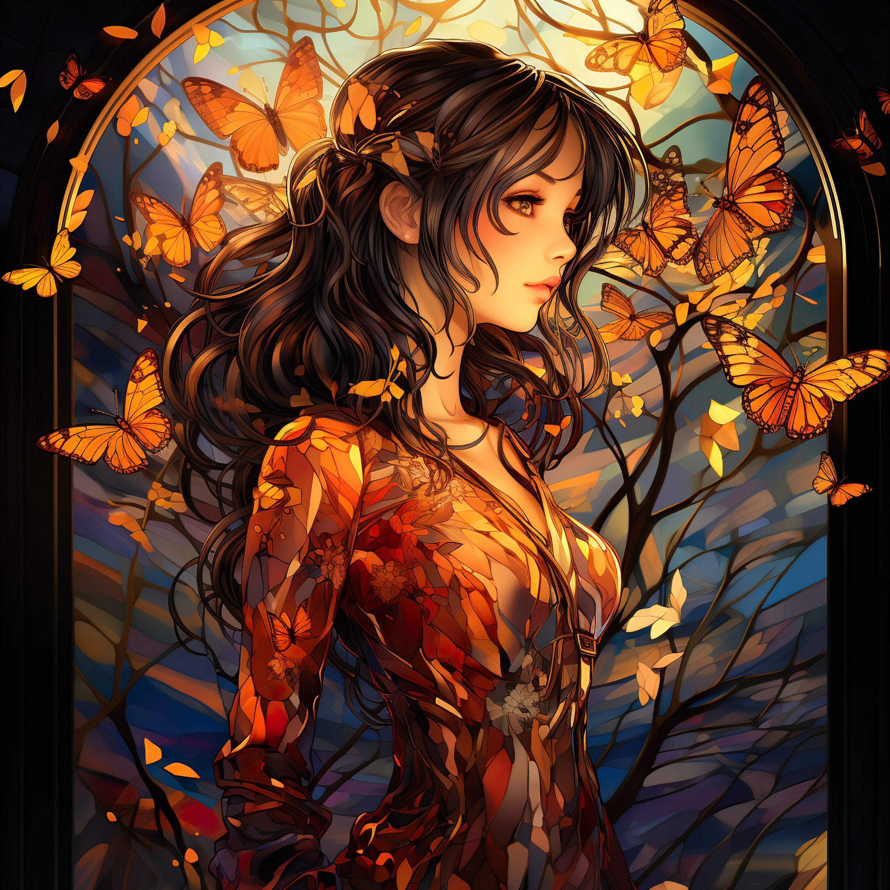 Mythical Girls Stained Glass Collection / 12 Digital Papers / Artful ...