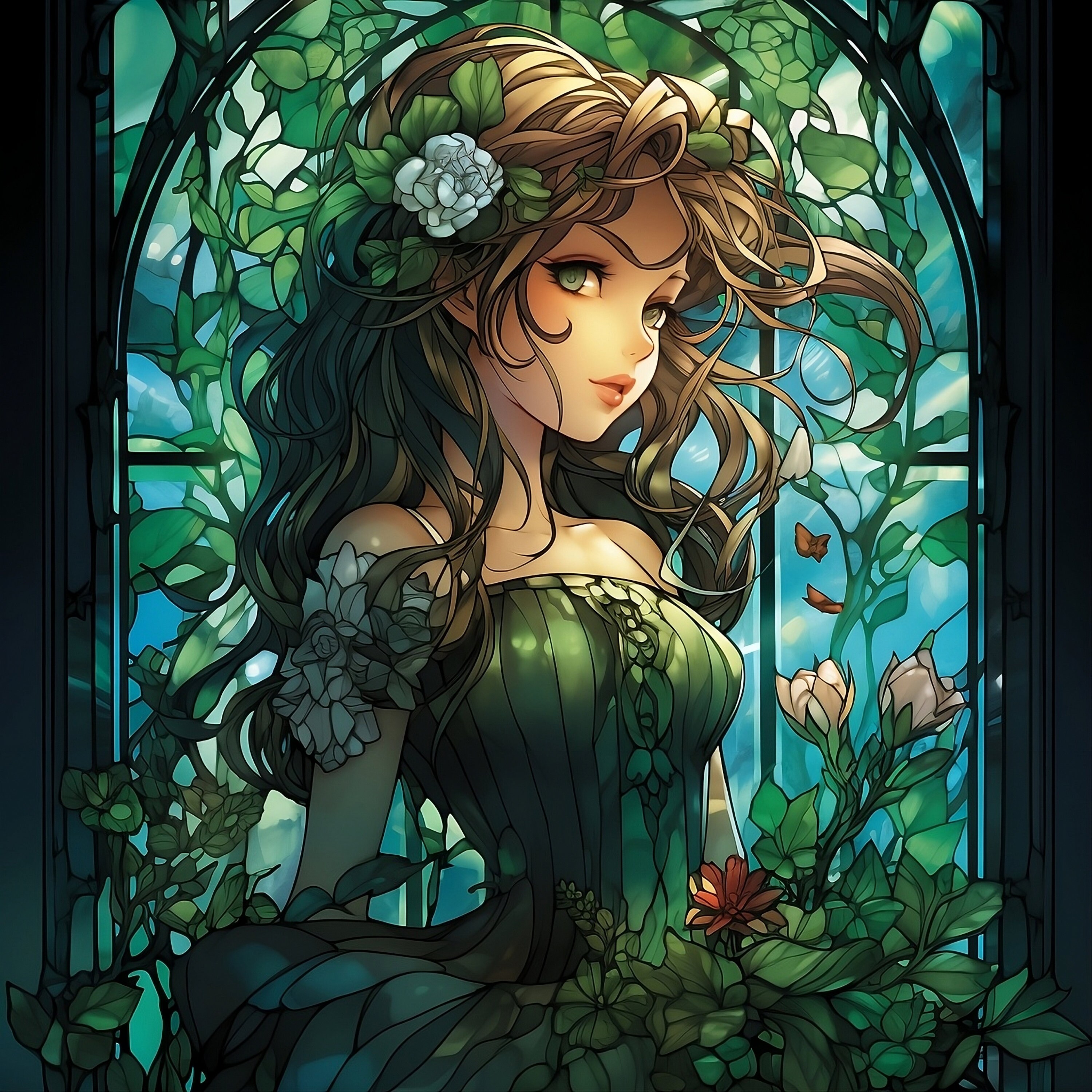 Mythical Girls Stained Glass Collection / 12 Digital Papers / Artful ...