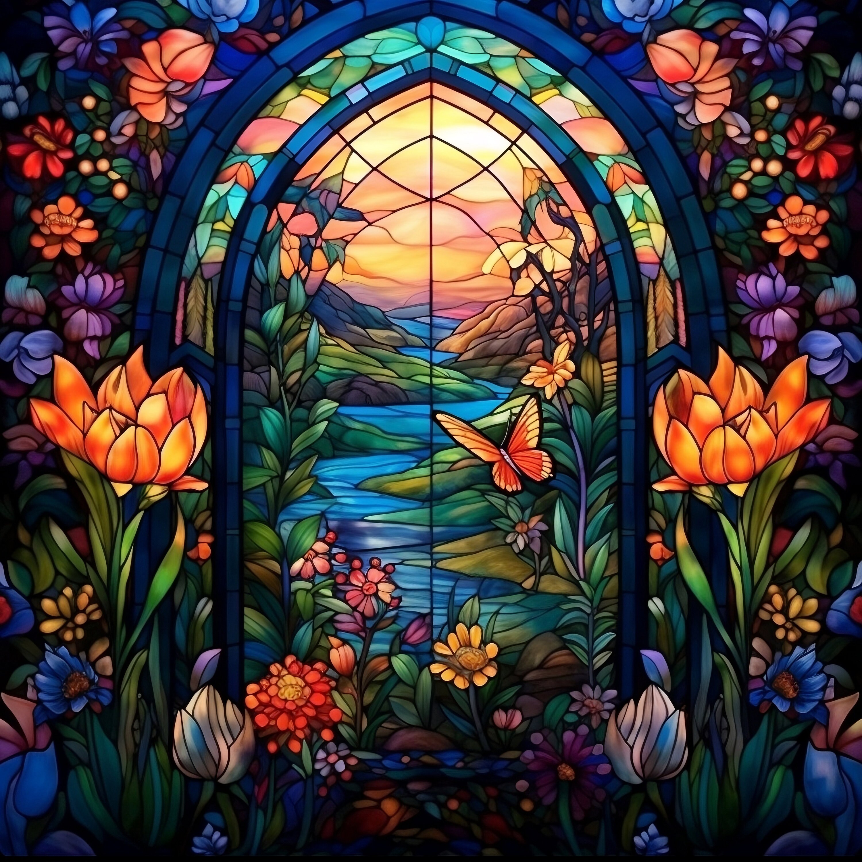 Stained Glass Collection 3 / 12 Digital Papers / Stained Glass Bundle ...