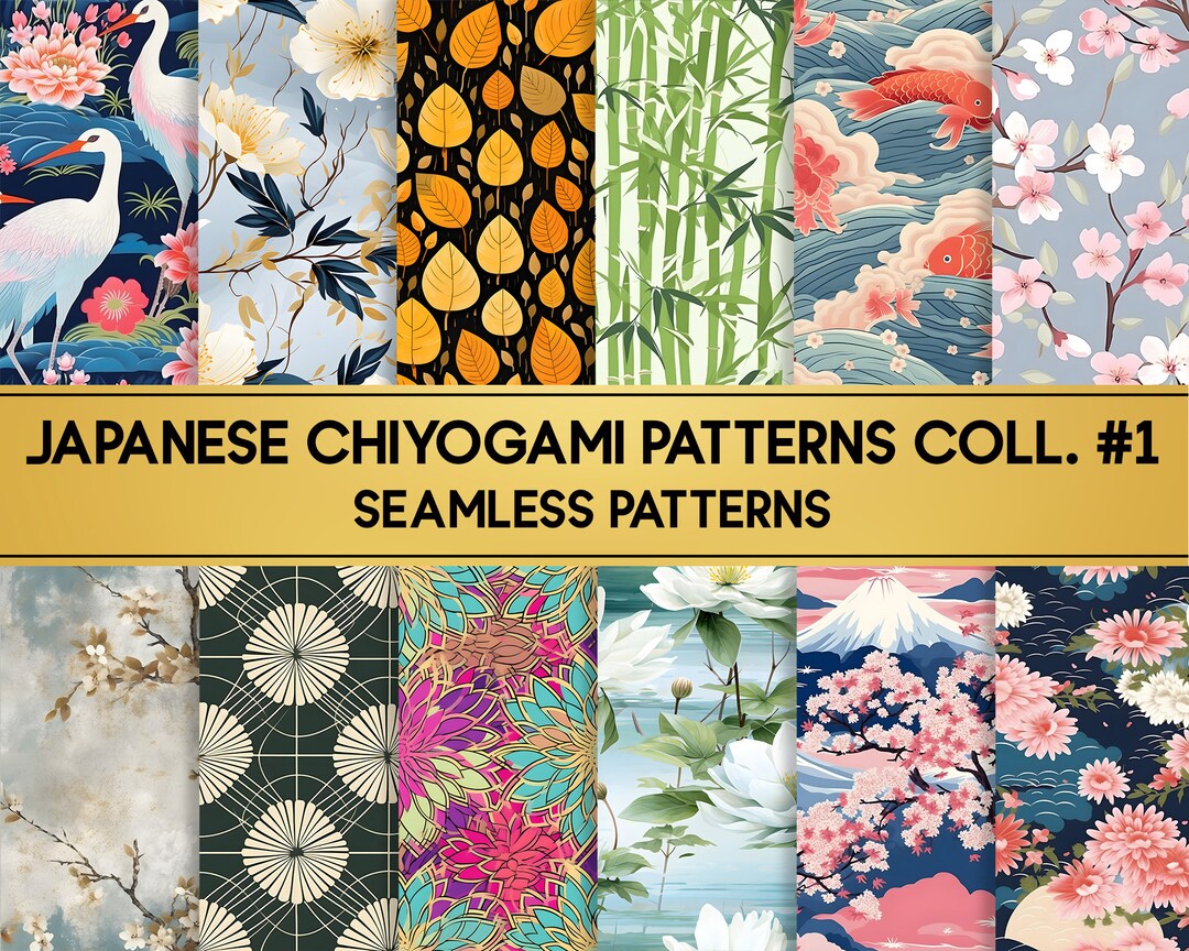 Japanese Chiyogami Patterns / Digital Paper / Seamless Pattern ...