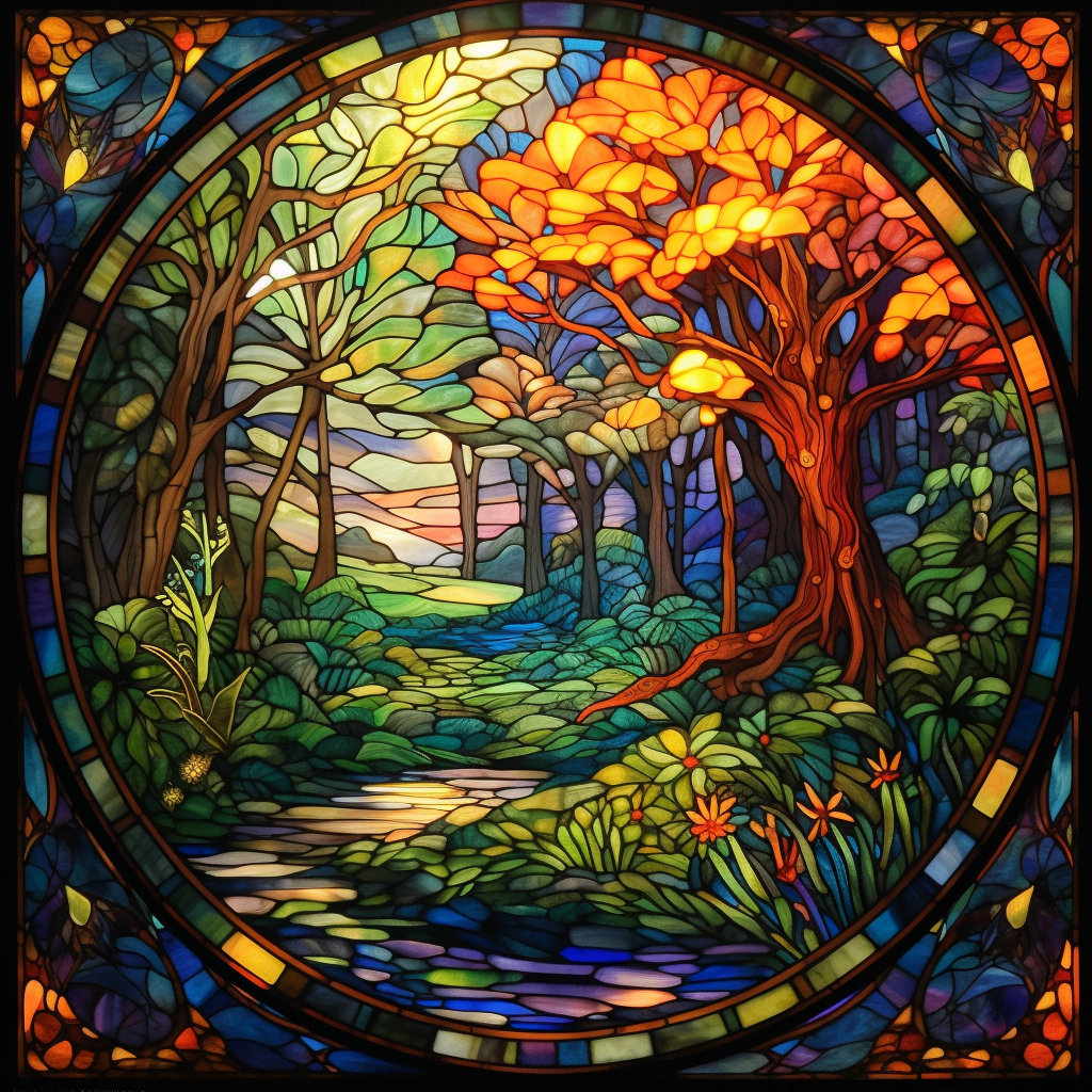 Enchanted Forest Stained Glass / 12 Digital Papers / Forest Decor ...