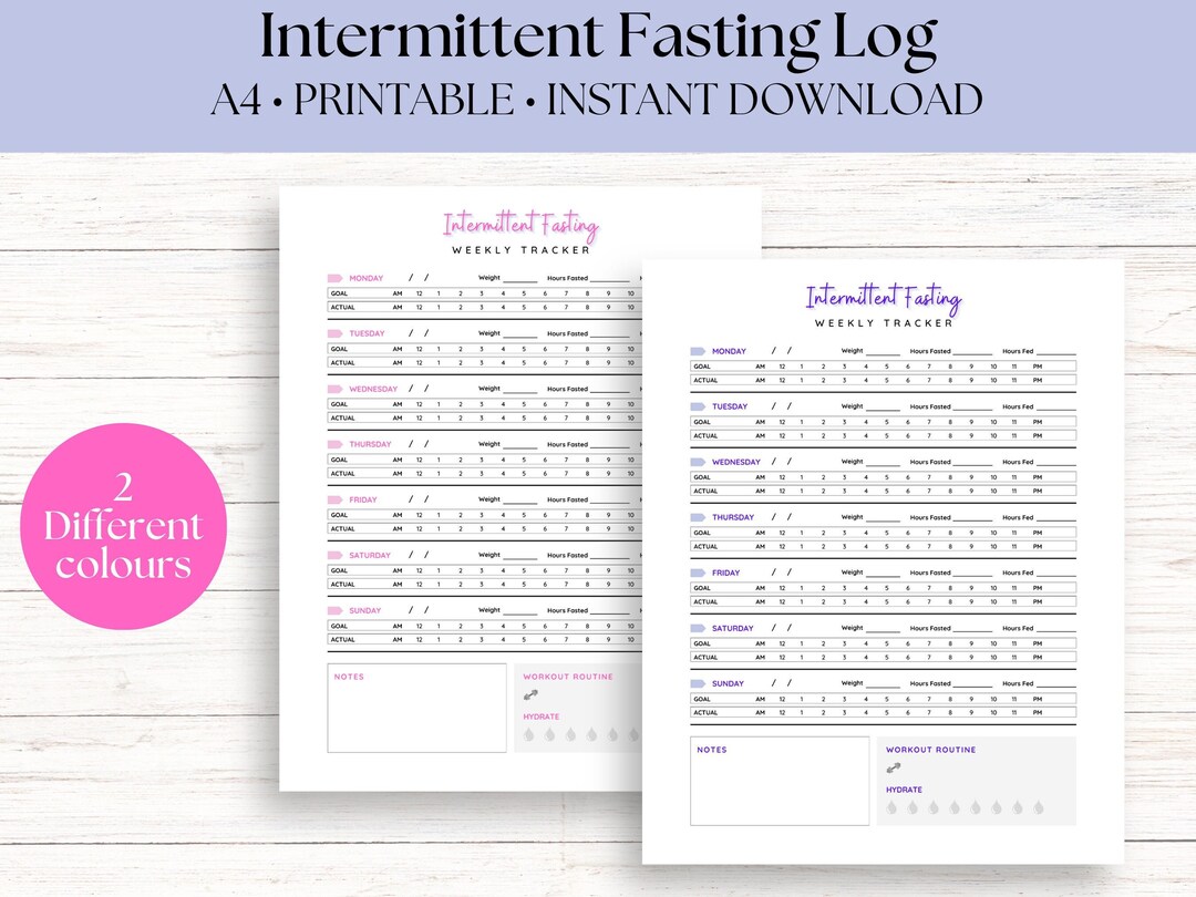 Intermittent Fasting Tracker | Fasting Planner | Weekly Fasting Log ...