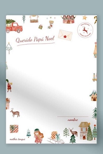 SPANISH Santa Kit - Kit De Papa Noel - Printable Letter From Santa - Etsy