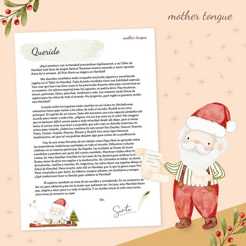 SPANISH Santa Kit - Kit De Papa Noel - Printable Letter From Santa - Etsy