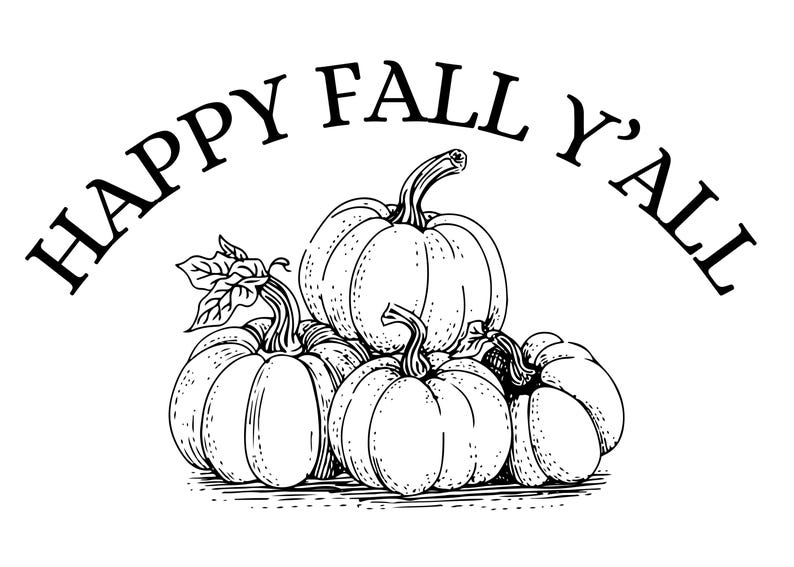 Happy Fall Y'all -- Digital Design -- PNG + SVG Download - Etsy
