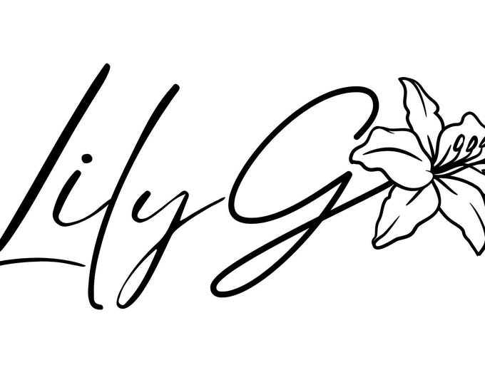 Lily G Name / Flower -- Digital Design -- PNG + SVG Download - Etsy