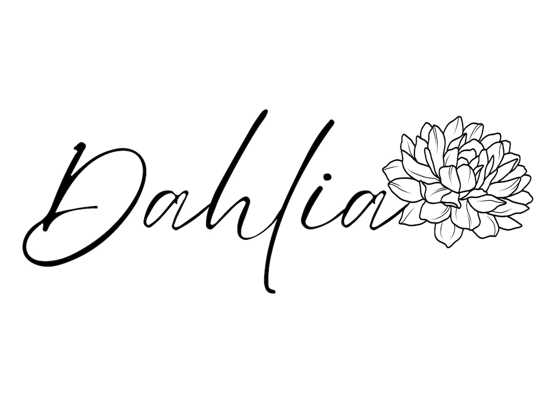 Dahlia Name / Flower -- Digital Design -- PNG + SVG Download - Etsy