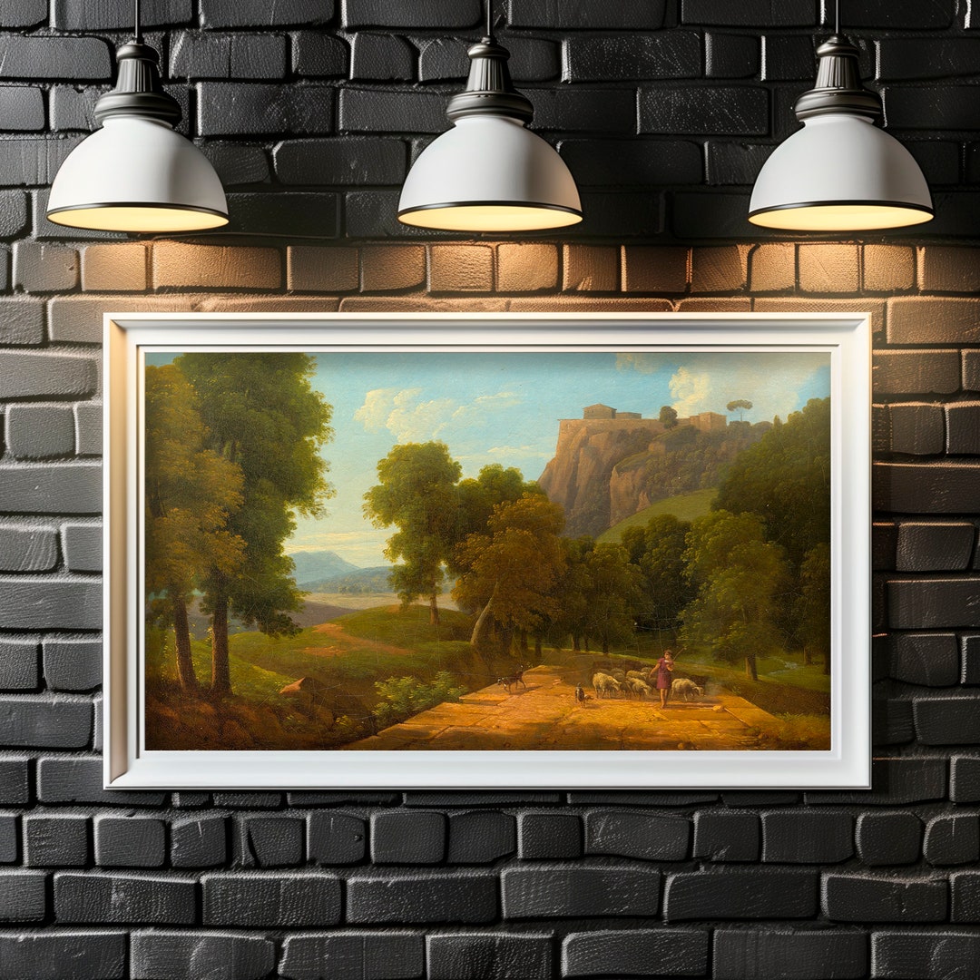 Shepherd With His Flock by Jean-victor Bertin Digital Download Painting ...