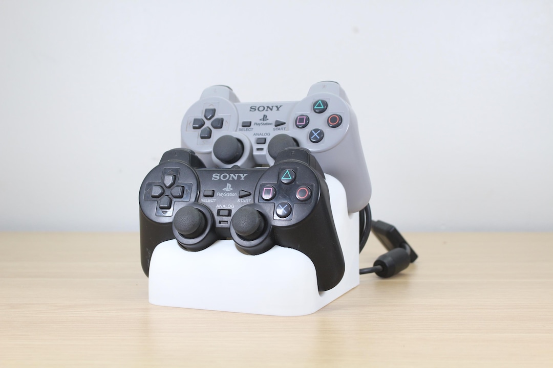 PS1/PS2 Dual Controller Stand: 3D Printed Display With Cable Wrap - Etsy