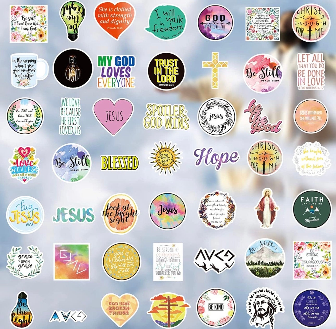 Random Jesus Sticker Pack, Jesus Stickers, Laptop Stickers, 5-20 Random ...