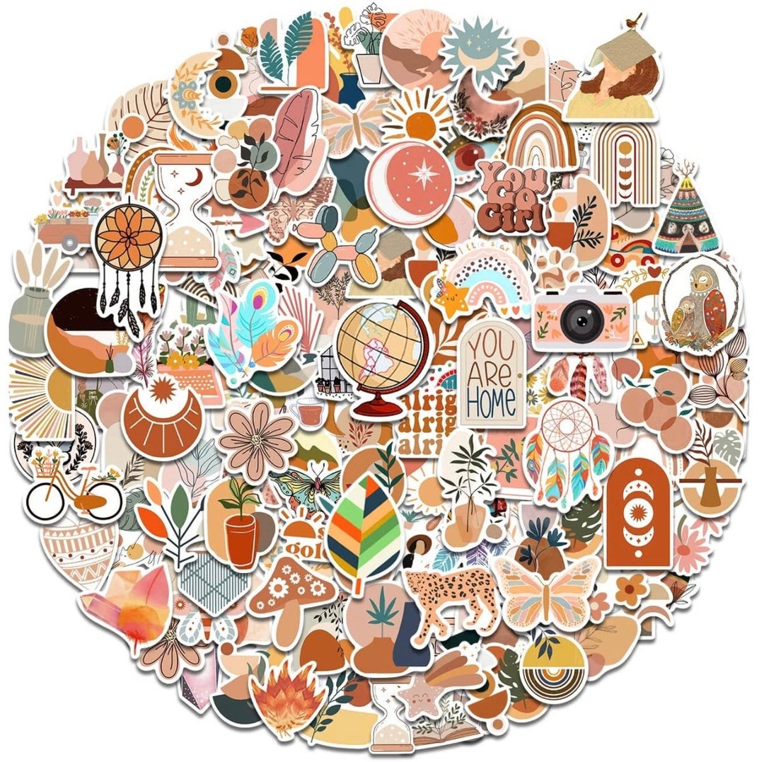 Random Sticker Pack, Boho Retro Motivational, Waterproof Sticker Pack ...