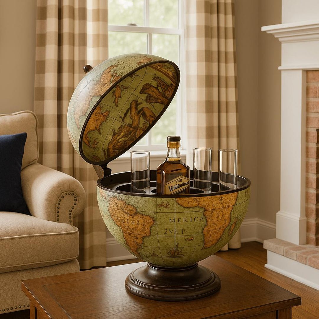 Zoffoli Nettuno Laguna Globe Bar – Italian Desktop Mini Bar With ...