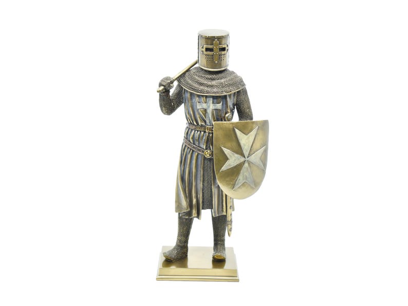 Templar Knight Statue With Axe Shield Medieval Crusader Home Decor ...