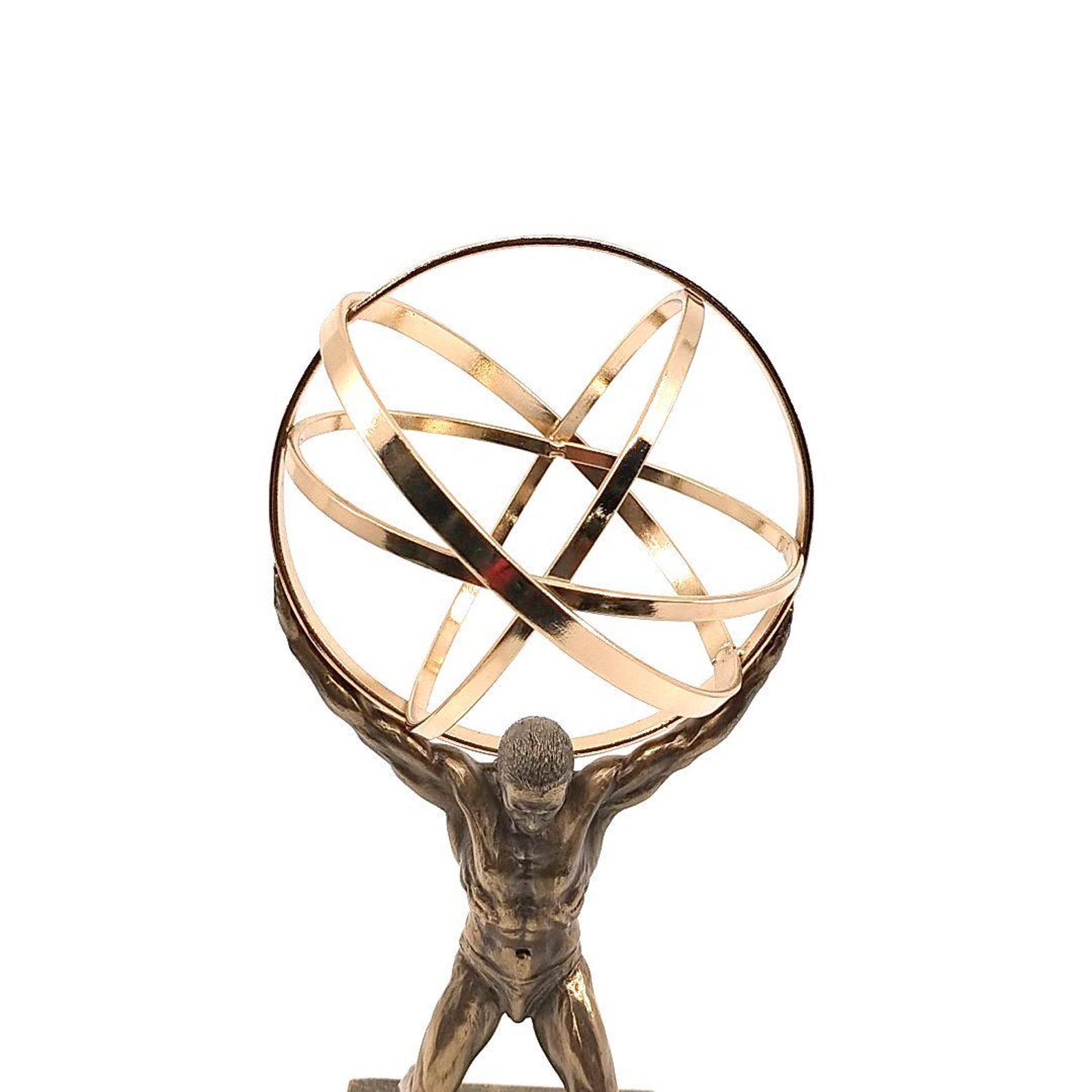 Atlas Carrying the Celestial Spheres Statue 8.25''H, Bronze Finished ...
