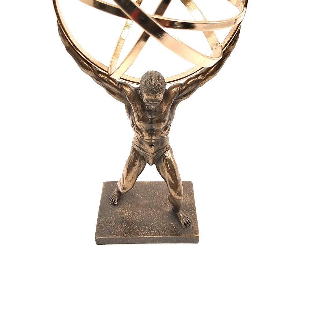 Atlas Carrying the Celestial Spheres Statue 8.25''H, Bronze Finished ...