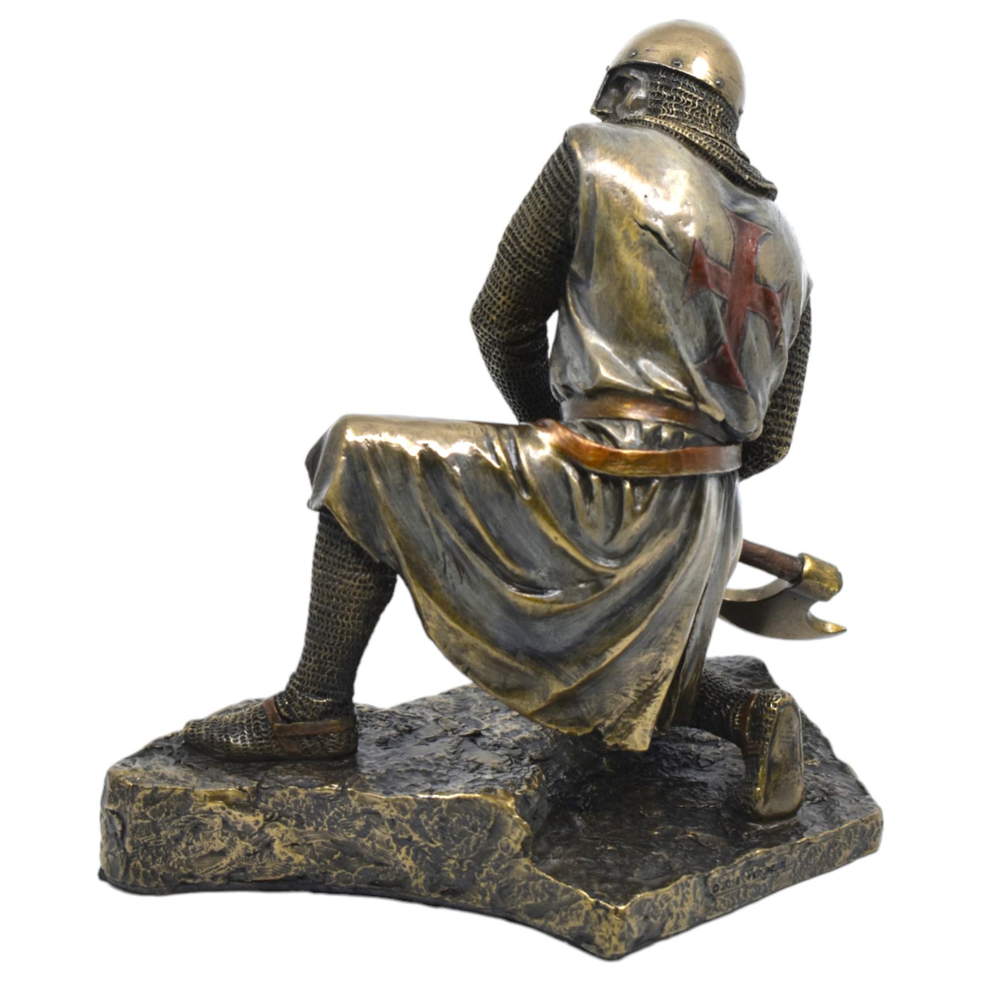Templar Knight Statue With Axe Medieval Crusader Armor Home Decor ...