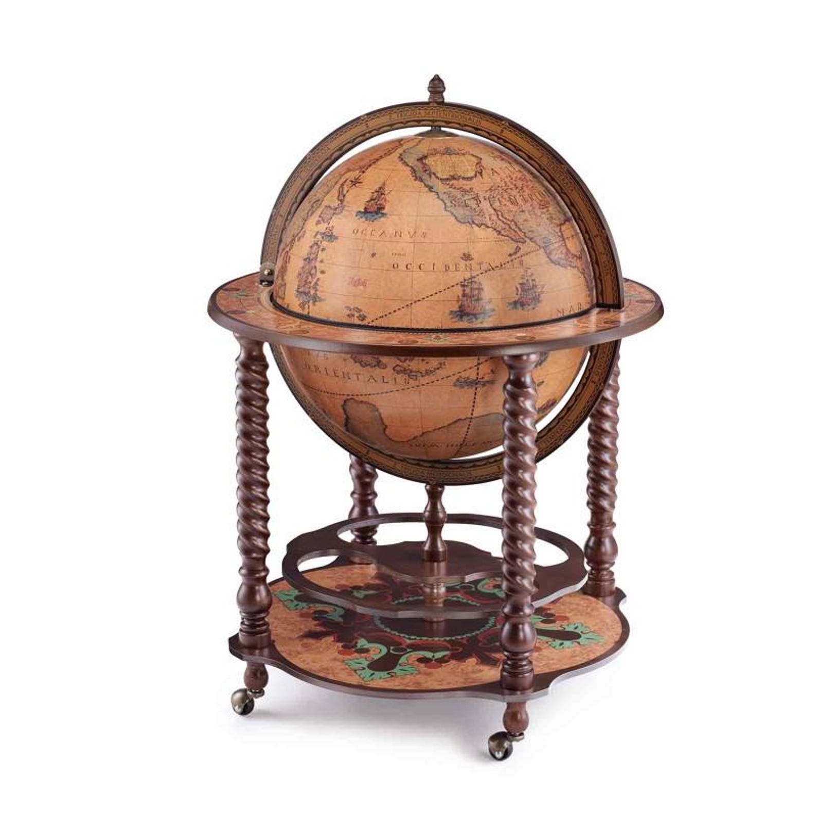 Zoffoli Bacco Globe Bar Cabinet: Italian Handmade 16th Century Map - Etsy