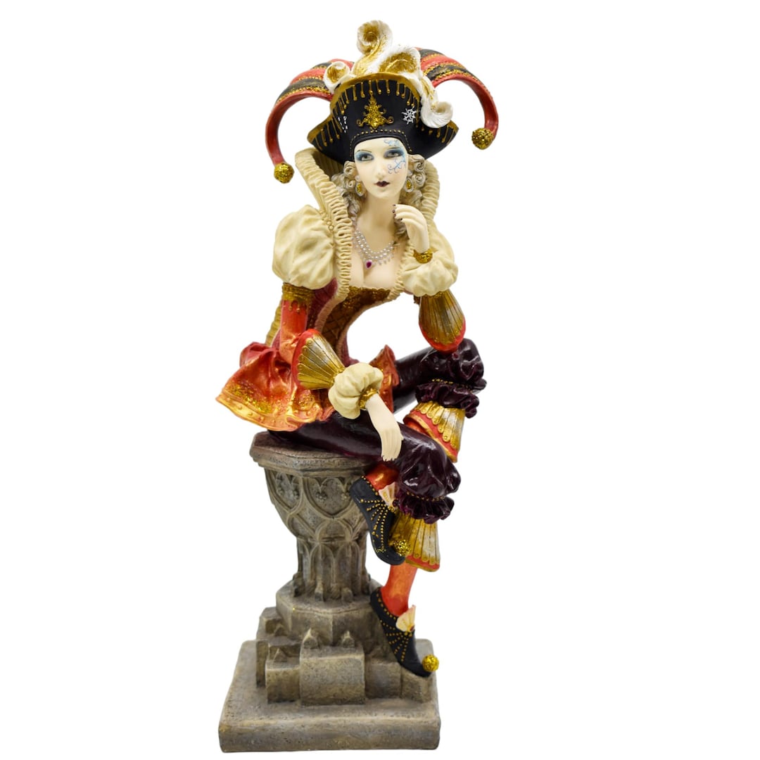The Male Jester Statue Cold Cast Resin Figure Home Decor 10.43 Inches ...