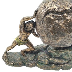 Bronze Finish Sisyphus Statue: Greek Mythology Art, Motivational Office ...