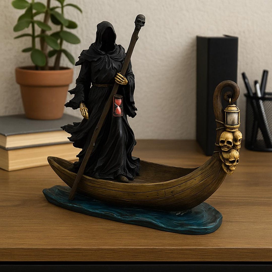Charon Figurine: Greek Mythology Ferryman of the Dead, Cold Cast Resin ...