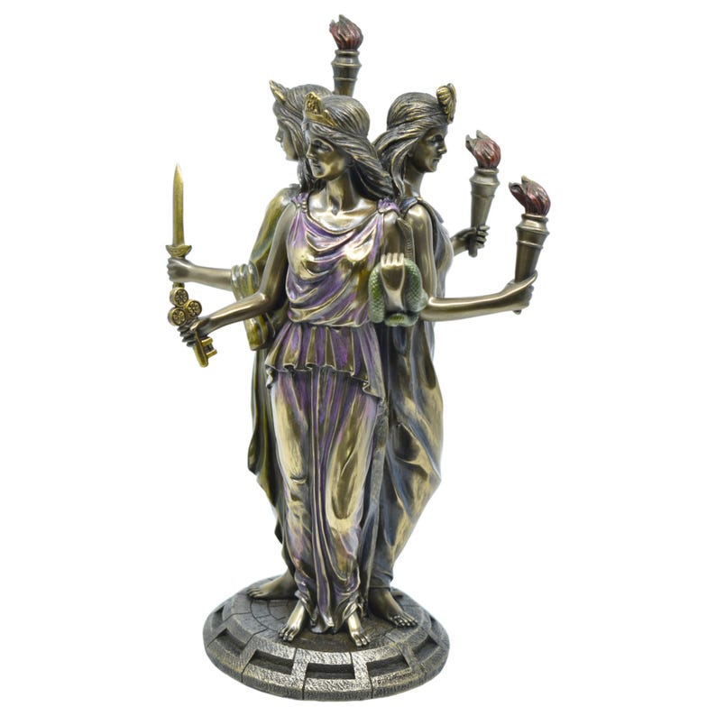 Hecate Statue: Greek Goddess of Magic, Cold Cast Bronze Resin - Etsy