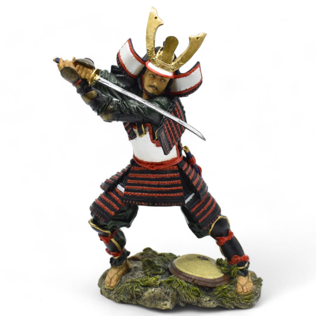 Samurai Warrior Statue – Japanese Sword Fighter Decorative Figurine - Etsy