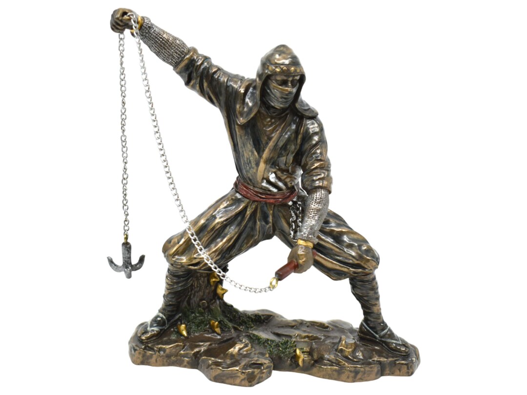 Ninja Warrior Statue With Kusarigama Chain Japanese Martial Arts ...