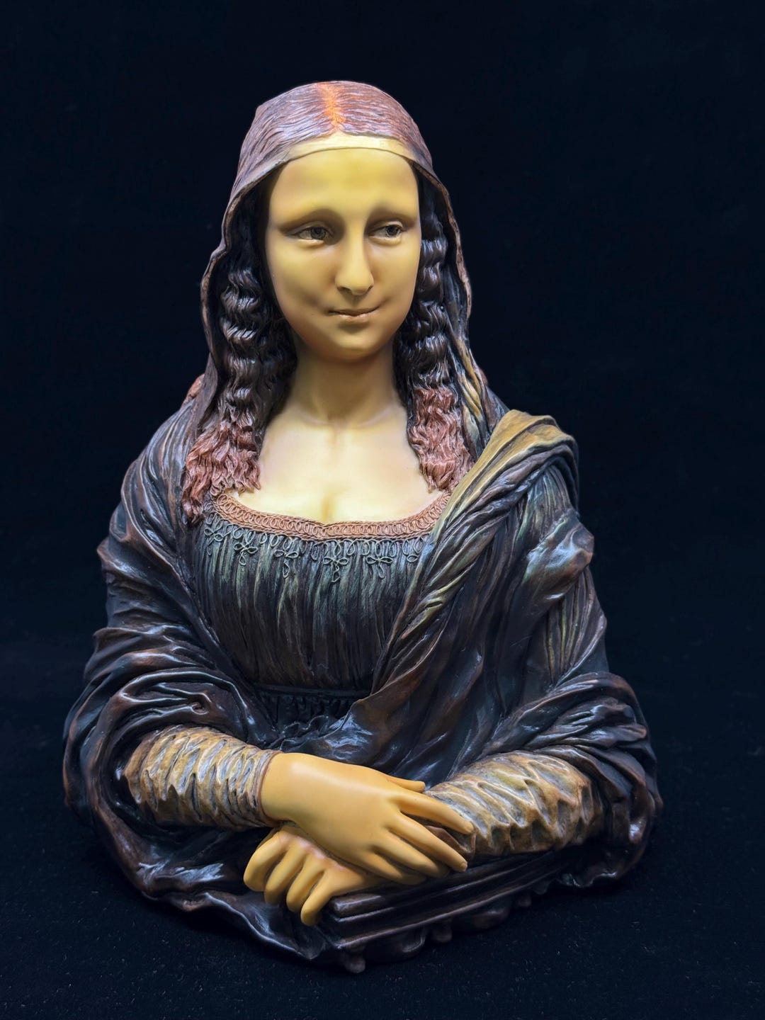 Mona Lisa Bust Sculpture: Renaissance Art Decor, Hand-painted Resin - Etsy