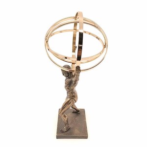 Atlas Carrying the Celestial Spheres Statue 8.25''H, Bronze Finished ...