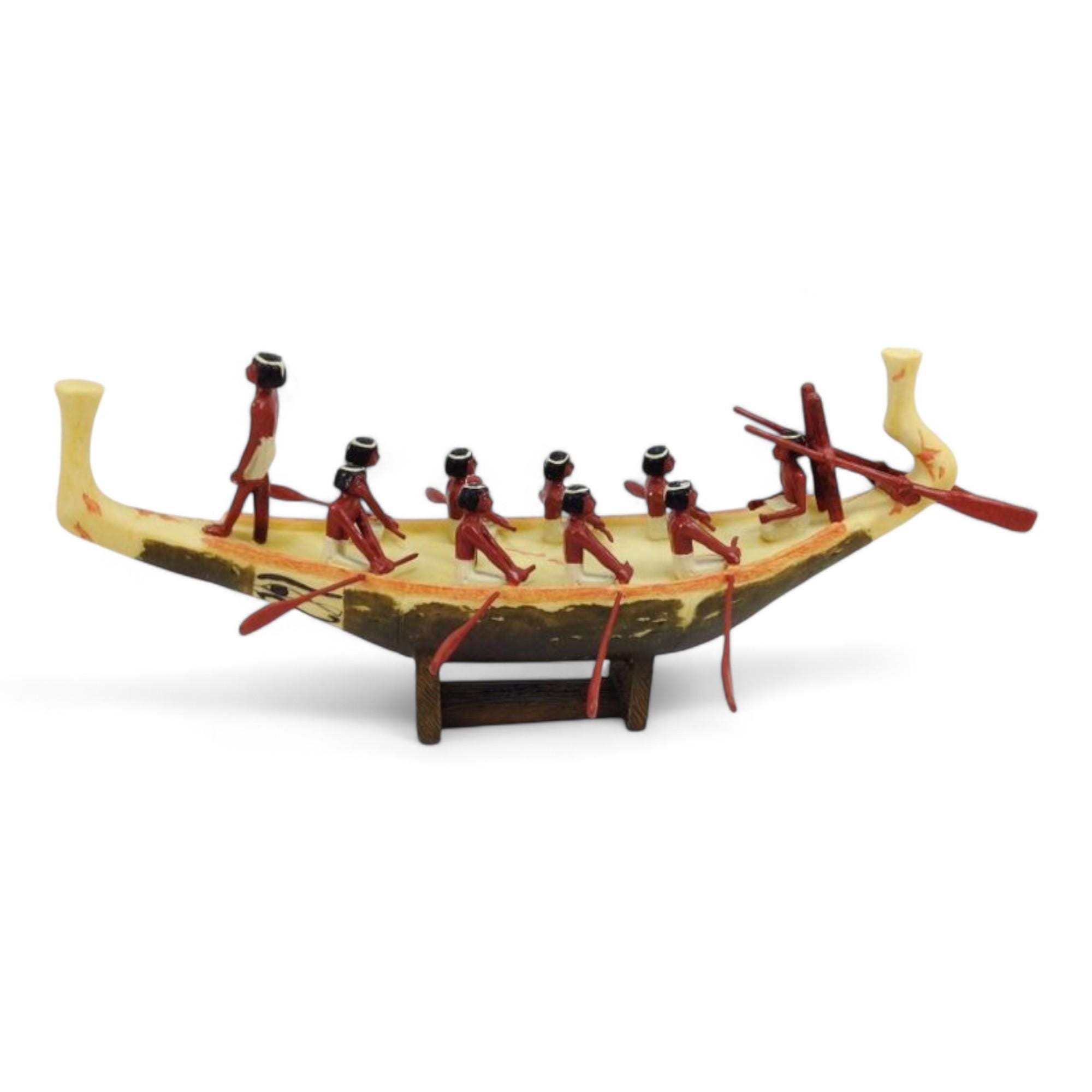 Ancient Egyptian Rowing Boat Figurine – Hand-painted Historical ...