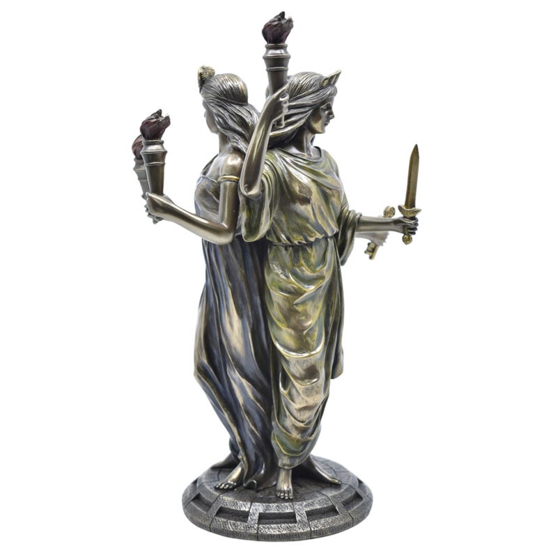 Hecate Statue: Greek Goddess of Magic, Cold Cast Bronze Resin - Etsy