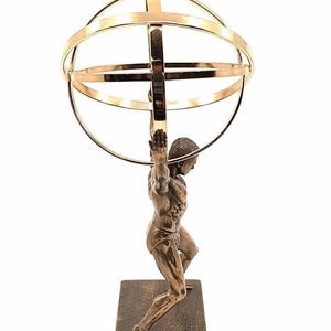 Atlas Carrying the Celestial Spheres Statue 8.25''H, Bronze Finished ...