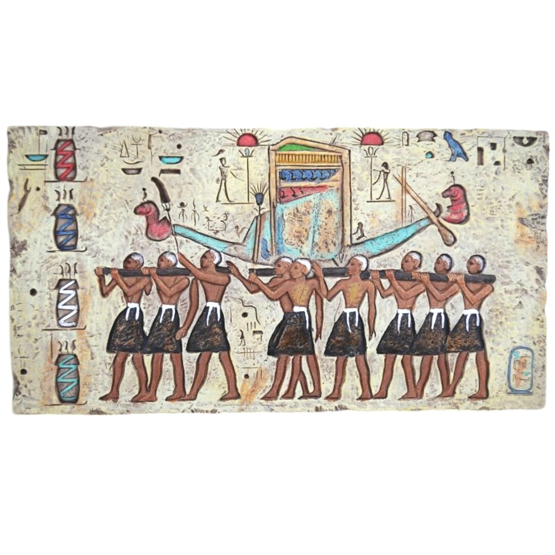 Handpainted Resin Ancient Egyptian Mural: Collectible Decor - Etsy