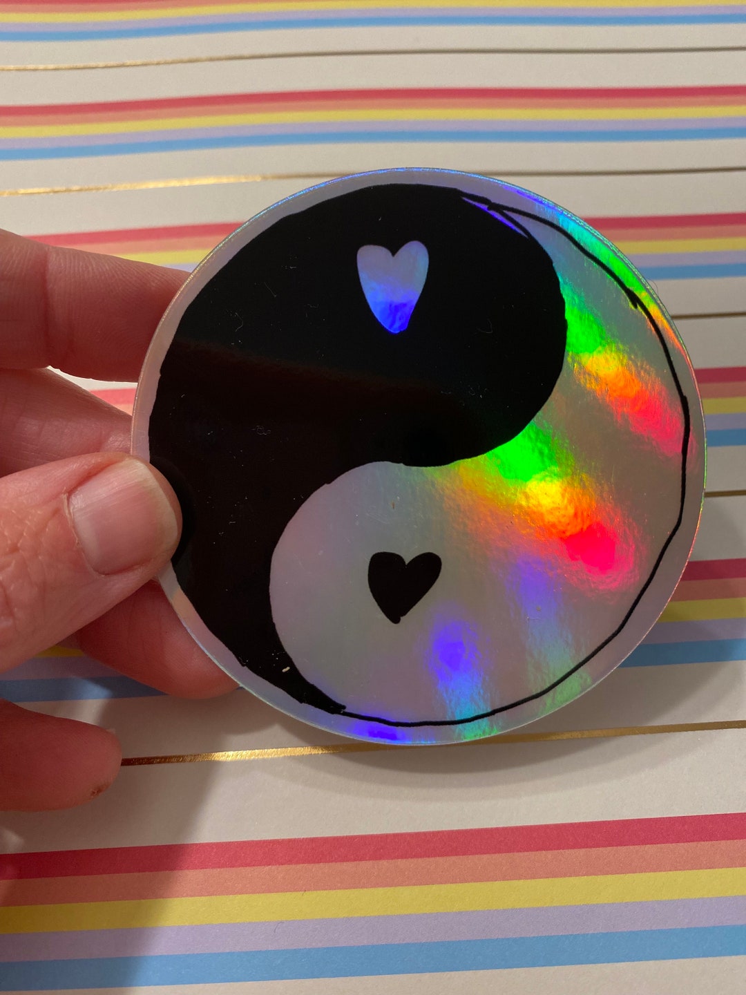 Holographic Yin Yang Sticker - Etsy