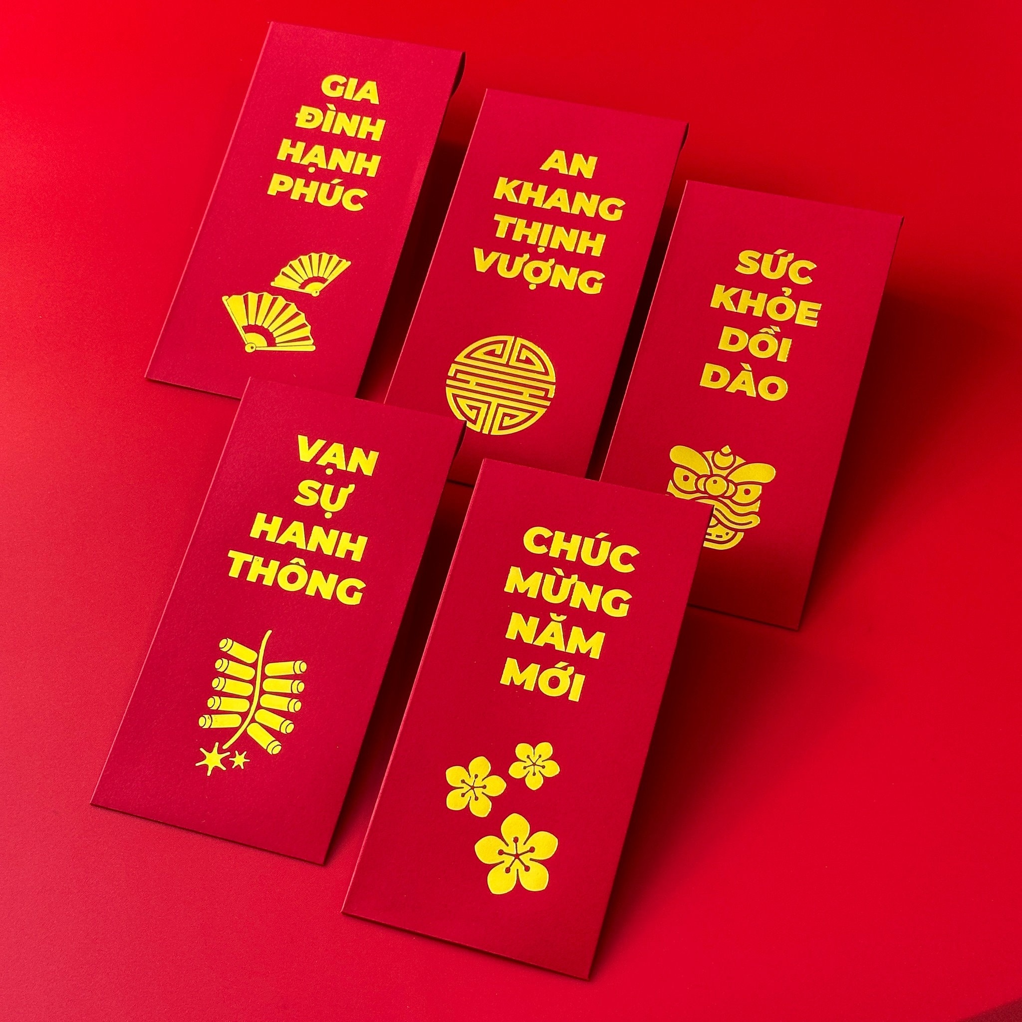 Bao Li Xi Tet 16pcs - Vietnamese Lunar New Year 2025 Red Lucky Money ...