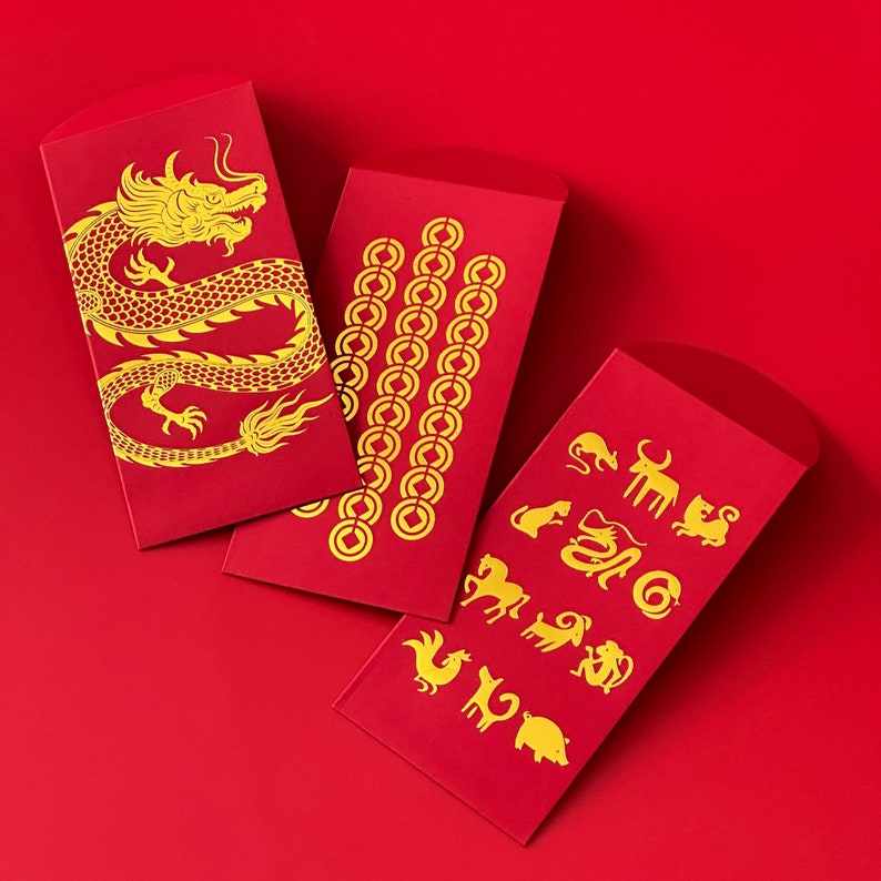 Bao Li Xi Tet 16pcs - Vietnamese Lunar New Year 2025 Red Lucky Money ...