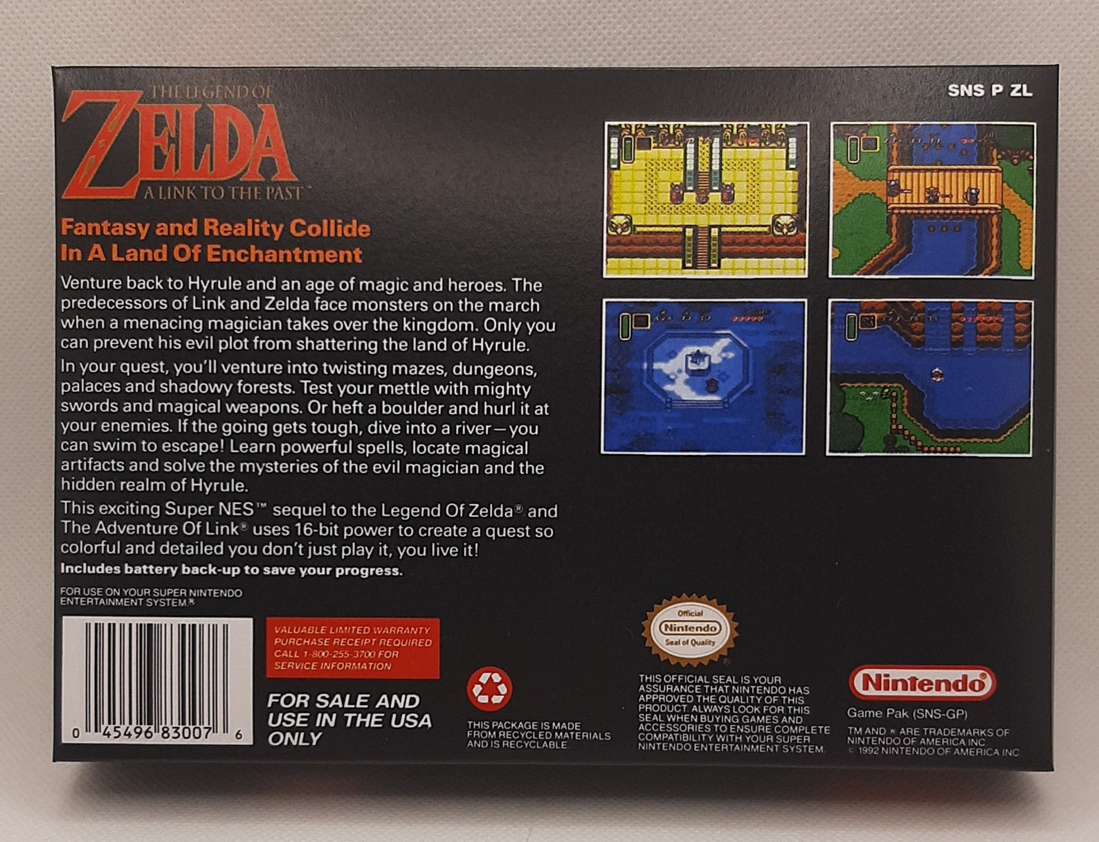 SNES - the Legend of Zelda A Link to the Past - Box Cover Only Ver.1 - Etsy
